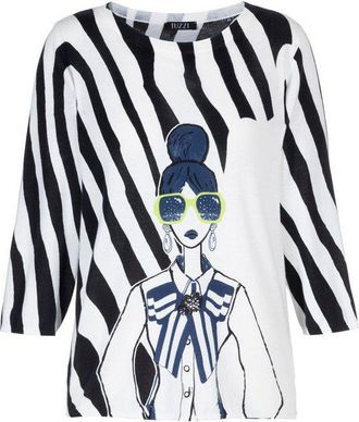 Tuzzi Nero Strickpullover mit Statement-Print