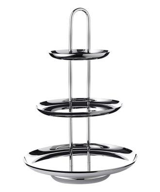 Edzard Etagere Apus (H&ouml;he 40 cm, 3-st&ouml;ckig), Edelstahl hochglanzpoliert