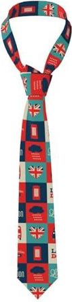 Generic Cravate Pour Homme Drapeau Britannique De Londres En Dessin Anim&eacute; Confortable Tie &Eacute;l&eacute;gant Cravate Pour Mariage Travail Affaires