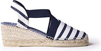Toni Pons Espadrille Femme en Tissu - TARBES Ecru-Marine, 36 EU