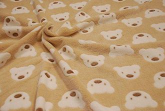 CRS Fur Fabrics Teddy Doppelseitig Supersoft Kuschelweich Stoff Beige - Beige, 1Mtr - 150cm x 100cm
