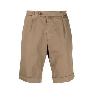 BRIGLIA 1949 Beige Baumwoll-Bermuda mit Abn&auml;hern - - Shorts - Herren - Braun - XL