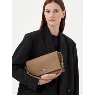 Calvin Klein Handtasche Calvin Klein Ck Elongated Shoulder Bag_Mono K60K613139 Beige