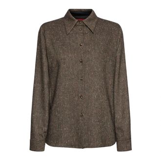 Elena Miro Tweed-Hemd - - Blouses & Shirts - Damen - Braun - XL