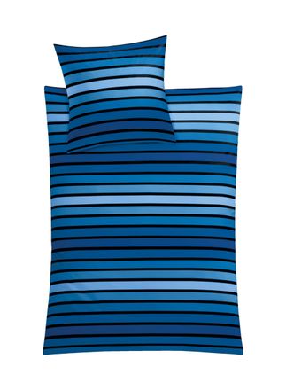 Kleine Wolke 6051798954 Bettw&auml;sche Neapel, Ma&szlig;e: 155 x 220 cm und 80 x 80 cm, Farbe: K&ouml;nigsblau