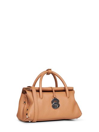 Zanellato Womens Handbag Dotta Small Amaretto Brown Bovine Leather Handbags Hand Bags