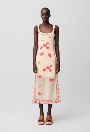 Claudie Pierlot Robe midi broderies florales