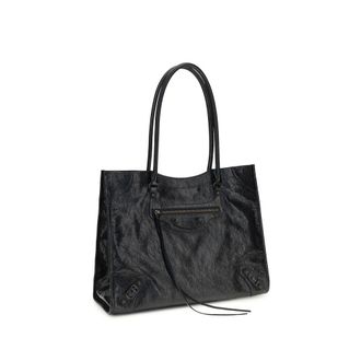 Balenciaga Womens Black Lamb Ovis Aries Shoulder Bag