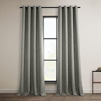 Half Price Drapes Leinenvorhänge mit Ösen, 274 cm lang, Raumverdunkelungsvorhänge für Schlafzimmer und Wohnzimmer (1 Panel), 127 x 274 cm, Blazergrau