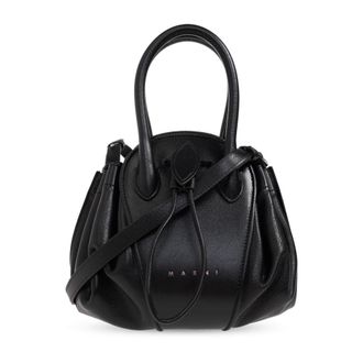 Marni Schultertasche mit Logo - - Bags - Damen - Schwarzk - ONE SIZE