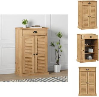 vidaXL Vidaxl - Schuhschrank vigo 60x35x96 cm Massivholz Kiefer - Schuhschrank - Holzschrank - Massivholzm&ouml;bel - Garderobe - Einbauschrank