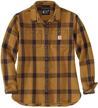 Carhartt Work in Progress Chemise &agrave; carreaux ample en serg&eacute; &agrave; manches longues pour homme, Marron, Taille XL