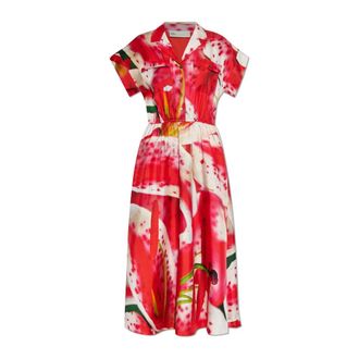 Tory Burch Seiden-Twill-Hemdblusenkleid mit Print - - Dresses - Damen - Rot - 2XS