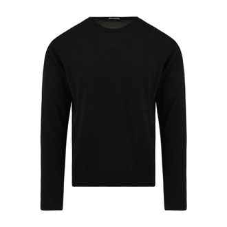 Malo Virgin Wool Crewneck - - Knitwear - Herren - Schwarzk - XL