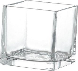 Luxshiny Quadratische Glasvase Hydroponik Vase 15x15cm Durchsichtig Glas Blumenvase F&uuml;r Zuhause B&uuml;ro Moderne Hydrokultur Pflanzgef&auml;&szlig;