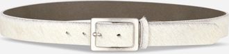 Neighborhood Hair-On Leather Belt White