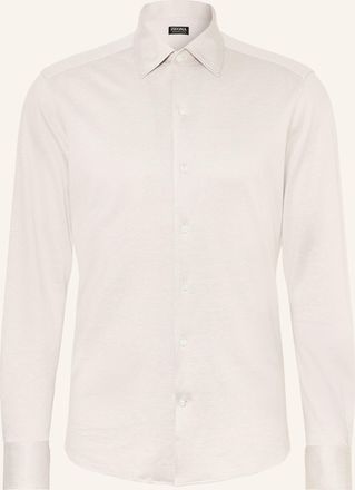 Ermenegildo Zegna Zegna Jerseyhemd Slim Fit Mit Seide Und Leinen beige