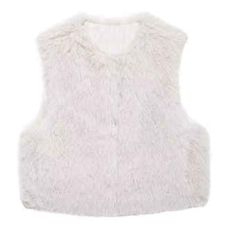 Generic Gilet sans Manche Femme Gilet Femme D&eacute;contract&eacute; Quotidien Ville Fausse Fourrure Hiver - Top sans Manches Streetwear pour Chaleur Urbaine