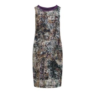 M&oacute;veis Conquista Satin Kleid mit abstraktem Print und Kontrast-Ausschnitt