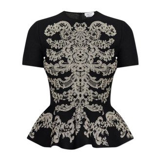 Alexander McQueen Rollkragentop mit Lurexfaden - - Blouses & Shirts - Damen - Schwarzk - M