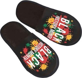 Generic Pantoufle Maison Mois De LHistoire Des Noirs Hiver Chaussures Chaudes Antid&eacute;rapantes Chaudes Pantoufles Doux Hiver Pantoufles Pour Chambre H&ocirc;tels Mais