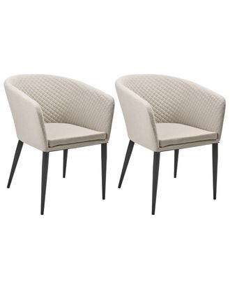 Beliani Indoor&Outdoor Sessel Stoff Polsterbezug beige/schwarz mit Armlehnen Curgos