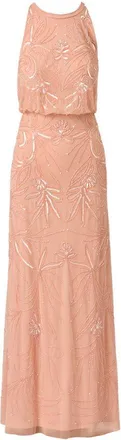 Adrianna Papell Abendkleid Bead Blouson Long Dress Klassisches, halterneckiges, mit Perlen besticktes Kleid