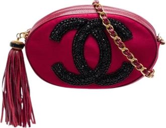 Chanel Pre-owned Embellished Suede Crossbody Bag - - Pre-owned - Damen - Rot - ONE SIZE