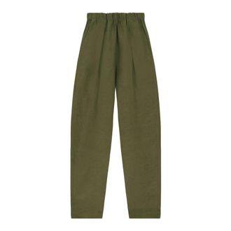 Cortana Ama- Leinen- und Seidenhose in Gr&uuml;n - - Trousers - Damen - Gr&uuml;n - XL