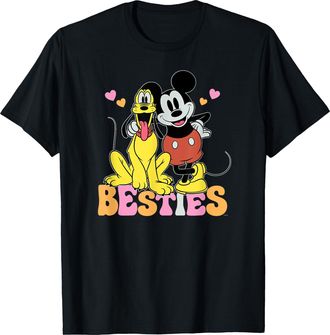 Disney Mickey Mouse Pluto Besties BFF Best Friends Valentine T-Shirt