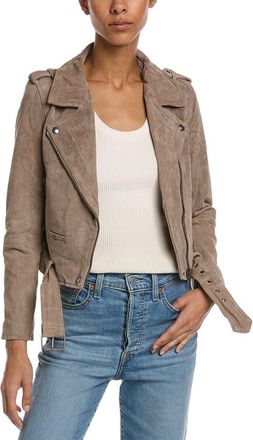Blank NYC Damen-Motorradjacken, luxuriöse Kleidung, Wildleder, bequeme und stilvolle Mäntel, French Taupe, L