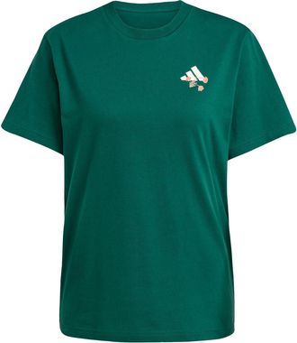 adidas Womens Tiro Floral Graphic T-Shirt Collegiate Green XL