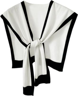 Generic Poncho Femme Hiver Chaud Chale Femme Hiver Chaud Cape Femme Effet enveloppant Ch&acirc;le Tricot&eacute; L&eacute;ger Doux Polyvalent Quatre Saisons Ext&eacute;rieur D&eacute;contract&eacute;