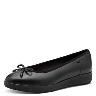 Tamaris Comfort Damen Ballerinas aus Leder mit Schleife, Schwarz (Black), 39 EU