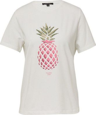 Comma Kurzarmshirt T-Shirt T-Shirt mit Glitzer-Artwork