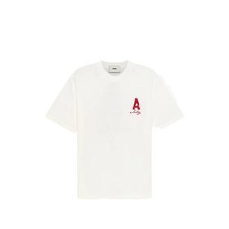 Autry Logo Water-Print Cotton T-Shirt - White