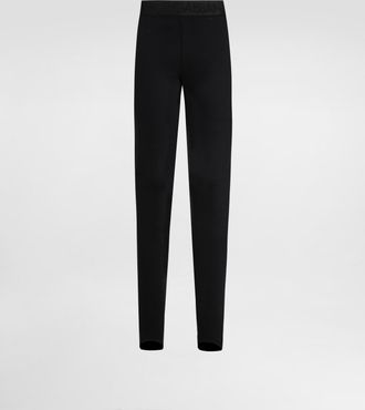 Dolce & Gabbana Leggings Aus Funktionsjersey Mit Logo-gummiband - Frau Hosen Und Shorts Schwarz Stoff 46