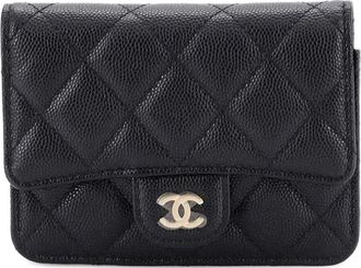 Chanel Classic Flap with Chain Quilted Caviar Small clutch bag - Schwarz