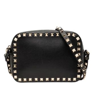 Valentino Pre-owned Studded Leather Crossbody Bag - - Pre-owned - Damen - Schwarzk - ONE SIZE