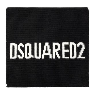 Dsquared2 Logo Intarsia Strickwollschal - - Accessories - Herren - Schwarzk - ONE SIZE