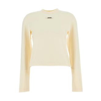 Jacquemus Femme, Tops, Beige, Taille: 38 FR T-shirt &agrave; manches longues Gros Grain