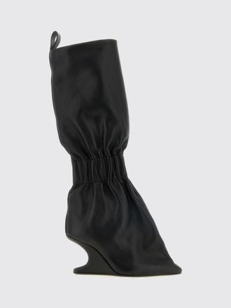 Rick Owens Lederstiefel mit skulpturalem hohem Absatz und gerafftem Schaft