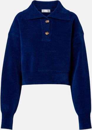 Victoria Beckham Cropped-Sweatshirt aus Samt