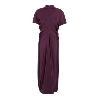 Federica Tosi Femme, Robes, Violet, Taille: 40 FR Robe en satin et viscose à biais