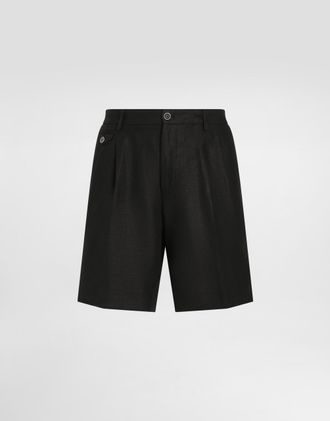 Dolce & Gabbana Bermudas Aus Leinen - Mann Hosen Und Shorts Schwarz 56