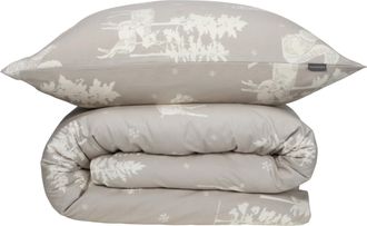 Schiesser Bettwäscheset Nordic | Feinbiber | 2-teilig | Winterprint | 100% Baumwolle | Oeko-Tex Made in Green Zertifiziert | Reißverschluss | 135x200cm + 80x80c