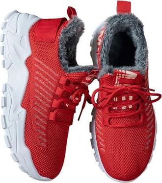 Generic Baskets Femme Chaussures dhiver avec Doublure en Peluche Lacets Chaussures de Course Semelle &Eacute;paisse Antid&eacute;rapante Chaude L&eacute;g&egrave;res Fitness Sport Sneake
