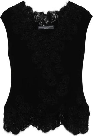 Ermanno Scervino Femme, Blouses et Chemises, Noir, Taille: 36 FR Haut Tricot&eacute;