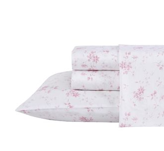 Laura Ashley Home | Satin-Kollektion | Bettlaken-Set - 100% Baumwolle, Oeko-Tex Zertifiziert, knitterfreie Bettwäsche, weicher nach jeder Wäsche, Kingsize, Garden 