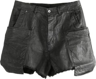 Rick Owens Homme, Shorts, Noir, Taille: W36 Frayed-hem Cargo Shorts